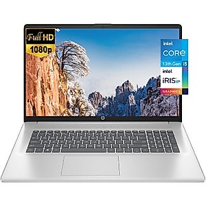 HP 17.3 Inch FHD Laptop for Business and Office, Intel Core i5 1335U Processor (10-Core, Up to 4.6GHz), 32GB RAM, 1TB SSD, Intel Iris Xe Graphics, Wi-Fi 6, Backlit Keyboard, Windows 11 Home