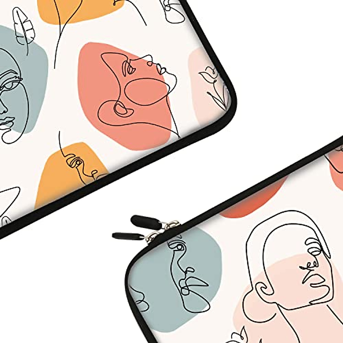 Lapac Abstract Faces Sketch Laptop Sleeve Bag 15-15.6 Inch, Water Repellent Neoprene Light Weight Computer Skin Bag, Colorful Notebook Carrying Case Cover Bags for 15/16 Inch MacBook Pro, MacBook Air