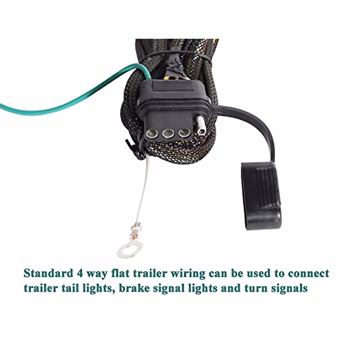 Oyviny Custom 4 Pin Trailer Wiring Harness for 1991-1997 Jeep Wrangler/1997 Jeep TJ/1991-1995 Jeep YJ