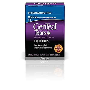 ALCON GenTeal Tears Lubricant Eye Drops, Moderate Liquid Drops, SingleUse Vials,1 pack of 36 ct , 0.03 Fl Oz