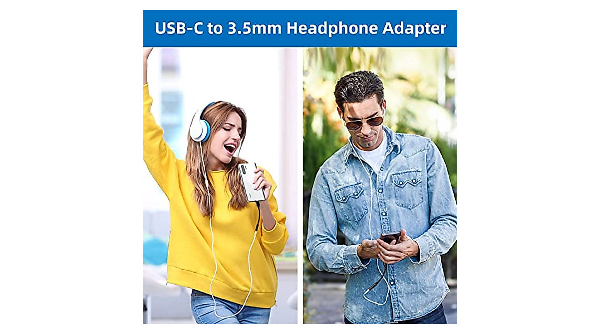 USB C to 3.5mm Audio Adapter - Hi-Res Sound (2 Pack)