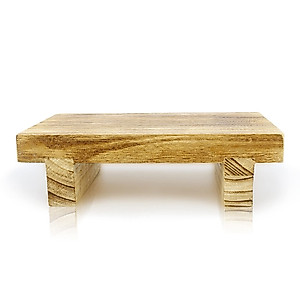 JOROBURO Wooden Step Stool, Foot Step Stool Bedside Foot Stool for High Beds, Large Surface Wooden Stool for Kitchen Bedroom Livingroom Bathroom(#1)