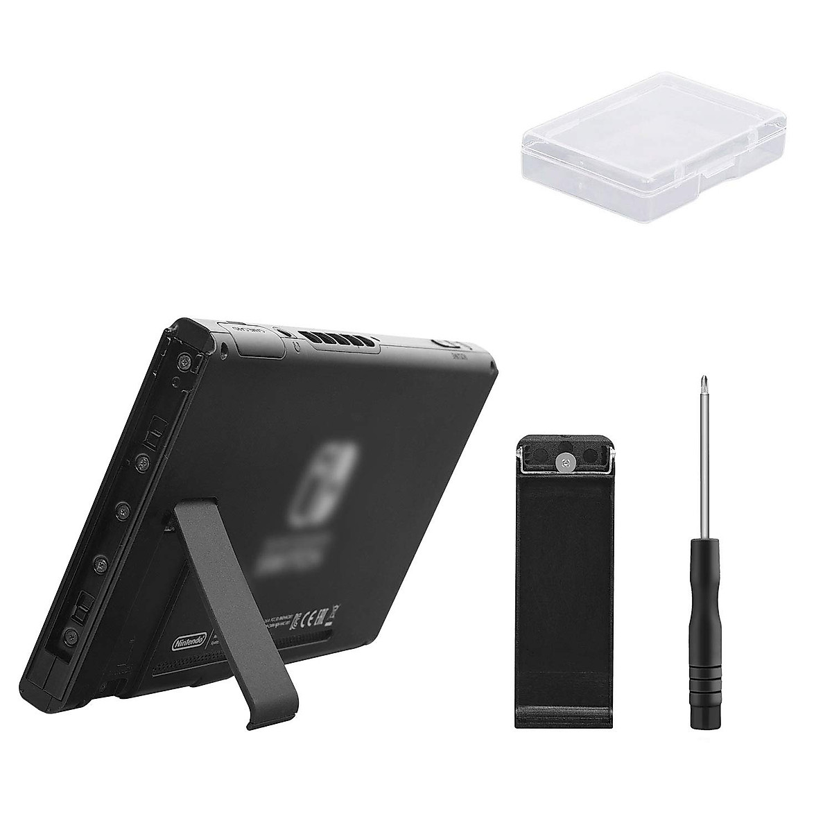 Kickstand Back Shell Holder Back Bracket for Nintendo Switch Console, Switch Replacement Kickstand Repair Kit with Screwdriver