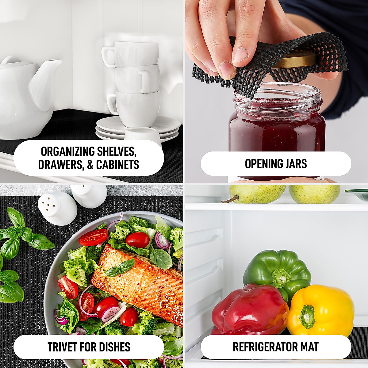 Zulay (12 Inch x 20 FT) Drawer & Shelf Liner - Non Adhesive Drawer Liner - Protective Shelf Liner Non Slip for Cabinets, Storage, Kitchen, and Tables (Black)