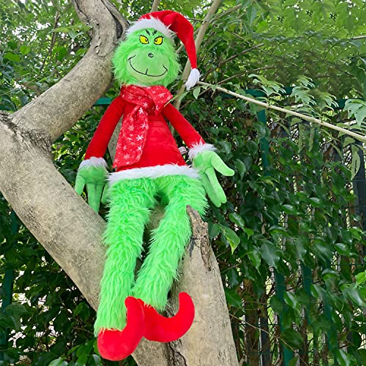 Christmas Decorations Plush Toy, 30“ Plush Toy Christmas Decoration, Green Monster Suitable for Christmas Tree Home Decor.