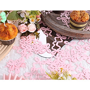 Pink Bow Confetti - She's Tying The Knot Bachelorette Party Confetti,Bow Bridal Shower Decorations,Tying The Knot Bridal Shower