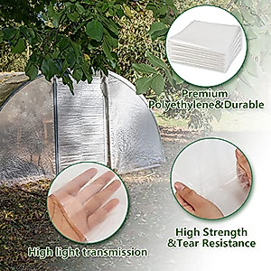 Greenhouse Film,4PCS 6.5x9.8Ft Clear Greenhouse Plastic Sheeting Cover,UV Resistant Polyethylene Film,for Horticulture,Garden and Agriculture,Apply to Greenhouse Plants Windproof Frost Dust Proof