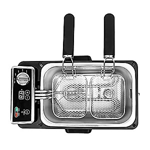 Kalorik Pro 4.2 Quart Triple-Basket Deep Fryer with Oil Filtration