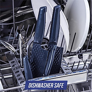 14 Piece Tainless Steel Cutlery, Knife Block Set, Dishwasher Safe, Blue