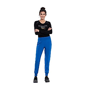 Cherokee iFlex Women's Mid Rise Jogger Scrub Pant, CKK071, Royal, 3XL
