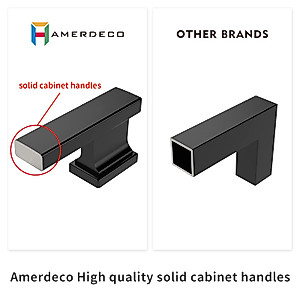 Amerdeco 10 Pack Matte Black Cabinet Pulls 5 Inch(128mm) Hole Centers Kitchen Cabinet Handles Cabinet Hardware Kitchen Handles for Cabinets Cupboard Handles Drawer Pulls ZH00013