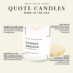 Sweet Water Decor Sunday Brunch Candle | Apple, Bourbon, Vanilla & Maple, Breakfast Scented Soy Wax Candle for Home | 11oz White Jar, 50+ Hour Burn Time, Made in The USA