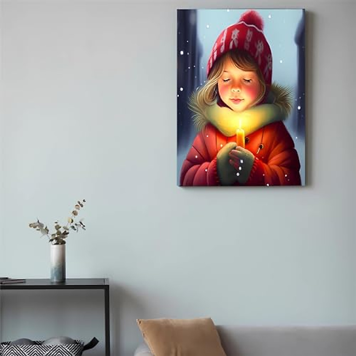 Worihut Christmas 5D Diamond Painting Kits for Adults, Angel with Candle DIY Full Round Diamond Art with Accessories & Tools,Wall Decoration Crafts for Home Wall Decor 24x32 Inch