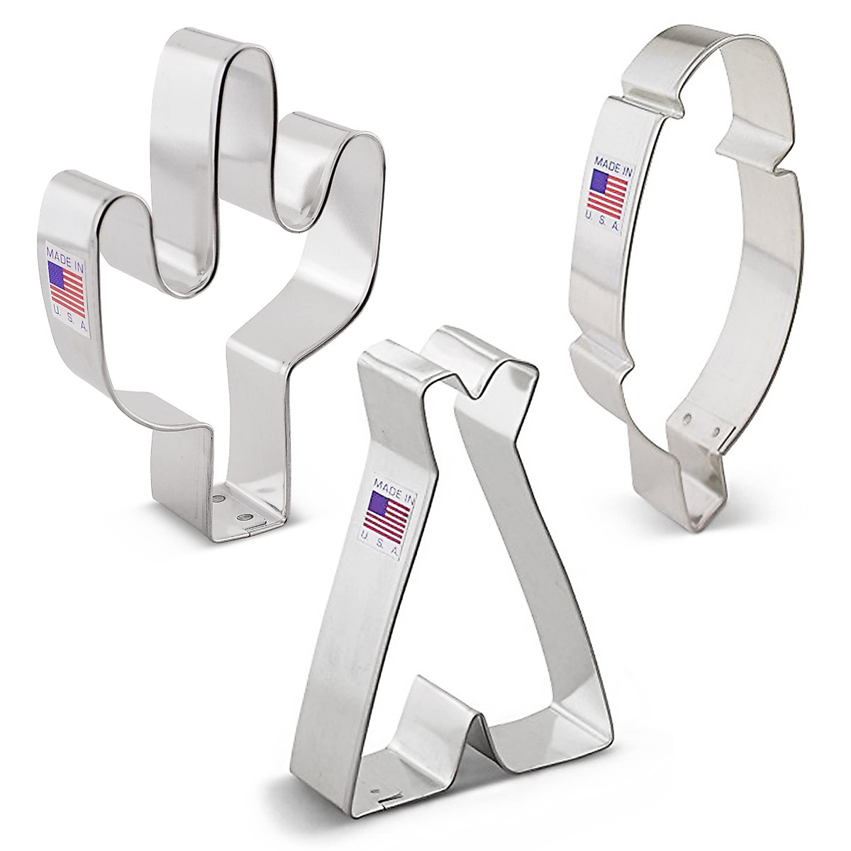 Southwest Cookie Cutter 3-Pc Set Made in USA by Ann Clark, Cactus, Teepee, Feather