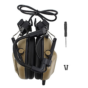 Hearing Protection Electronic Earmuffs, Helmet Microphone Tactical Headset Noise Canceling Microphone Headset for Airsoft Shooting Hunting Combats Games