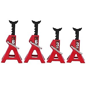 Rc Car Jack Stands Toy, 4Pcs 1/10 Scale High Simulation 6 Ton 3 Ton Toy Cars Stands Metal Jack Stand Rc Crawler Car Stands Model for D90 Wraith Scx10 1/10 Rc Crawler Accessories