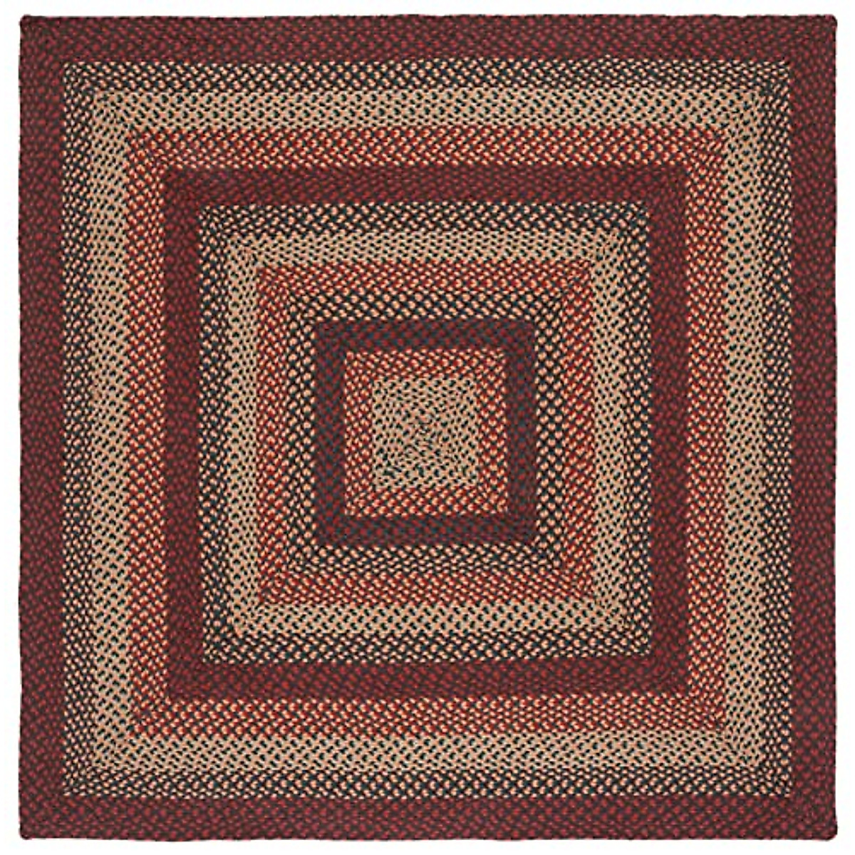 SAFAVIEH Braided Collection 6' Square Brown/Rust BRD651Z Flatweave Reversible Cotton Living Room Dining Bedroom Area Rug