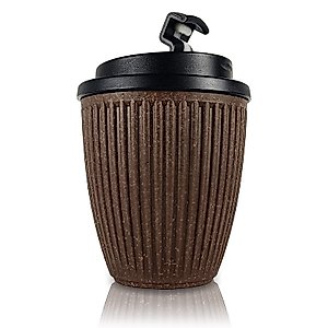 THVAULE Coffee Grounds Recycled Plastic Travel Coffee Mugs with Lids Reusable Coffee Cups With Lids Leak Proof To Go Coffee Mug for Home Office Cup holder, Mug Gift for Men Women (Coffee,10oz)