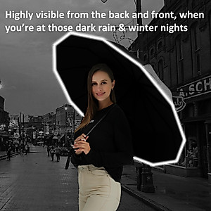 BAODINI Inverted UV Protection Umbrella for Rain and Sun Medium Size 46 inch arc Canopy UPF 50+ Rverse Compact Umbrella Auto Open Close for Travel