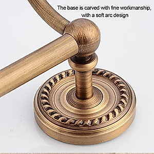 Bath Towel Bar Antique Copper Double Rod Towel Rail, Bronze Bathroom Bathroom Towel Rack Towel Holder (Color : A Double Pole 60cm)