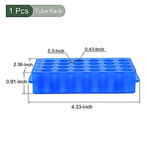 YOKIVE Tube Rack, Double Panel Polypropylene Test Tube Rack Holder | Great for 11mm, 7.5mm Lab Test Tube(Blue, 24-Sockets)
