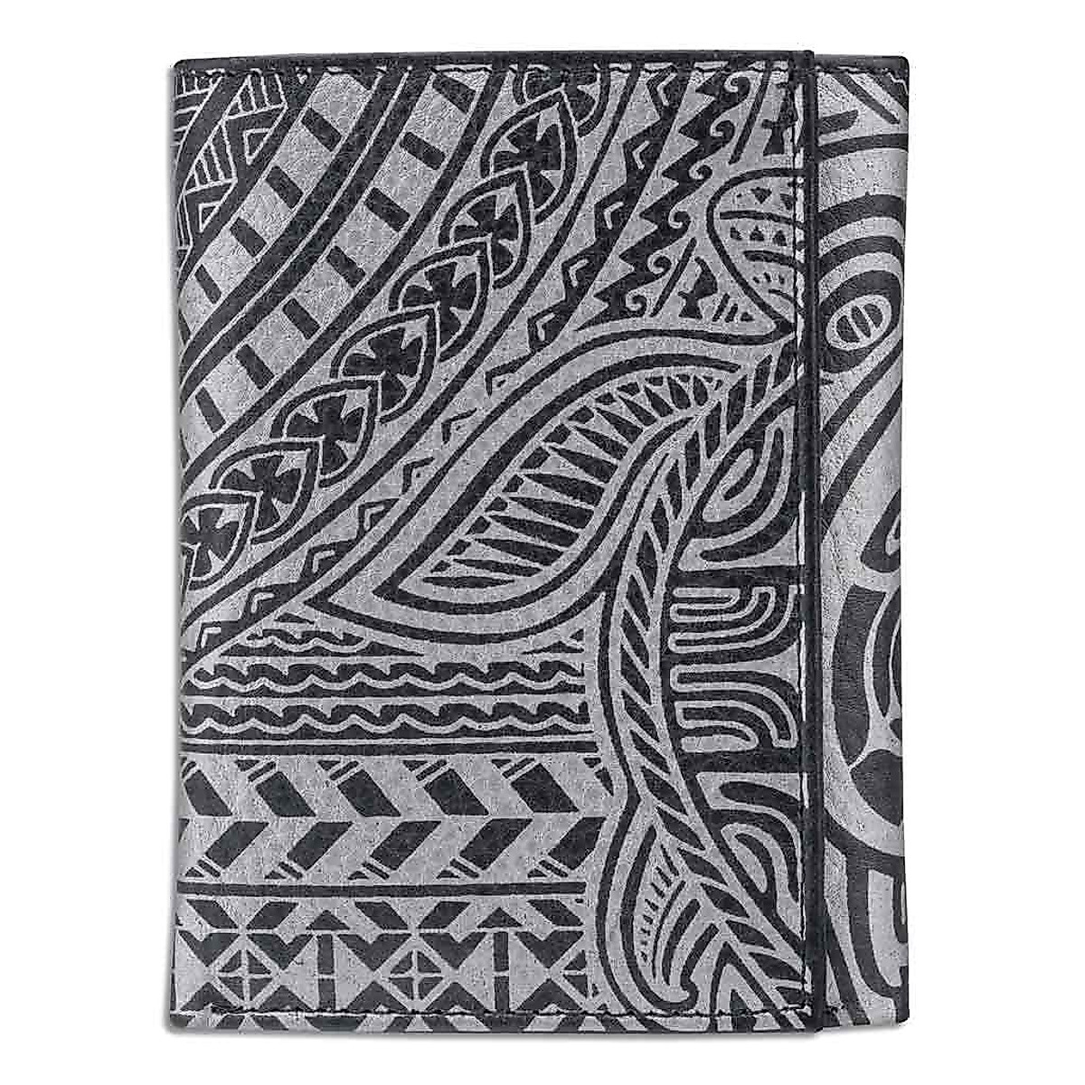 Hawaiian Turtle Tattoo Trifold Wallet, Genuine Leather, "Ohana" Tattoo art by Samson Harp (Black) from NAKOA