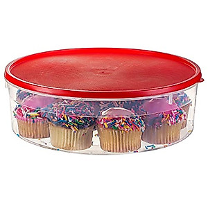 2 Pack - Zilpoo Plastic Round Food Storage Containers with Lid, 10.5" Covered Pie Keeper, Christmas Cookie, Cupcake Carrier, Cheesecake Holder