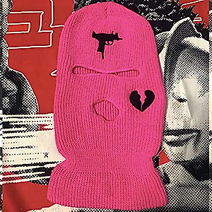 FASHIXD 3 Hole UZI Balaclava Knitted Full Face Cover Ski Mask Winter Windproof Neck Warmer Thermal Cycling for Men Women (Rose red)