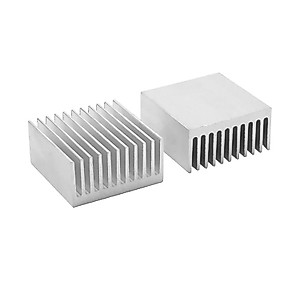 LuoQiuFa Aluminum Heatsink Cooler Radiator Cooling 40mm x 40mm x20mm Heat Sink Module Cooler Silver Tone (Pack of 2)