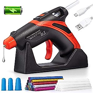 Cordless Hot Glue Gun,Fast Preheating Hot Glue Gun Kit with 30 Pcs Glue Sticks,USB Rechargeable Melt Glue Gun Tools for Quick Home Repairs, Arts, Crafts, DIY and Festival Decorations