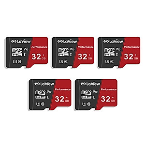 LaView 32GB Micro SD Card 5 Pack, Micro SDXC UHS-I Memory Card – 95MB/s,633X,U3,C10, Full HD Video V30, A1, FAT32, High Speed Flash TF Card P500 for Computer with Adapter/Phone/Tablet/PC