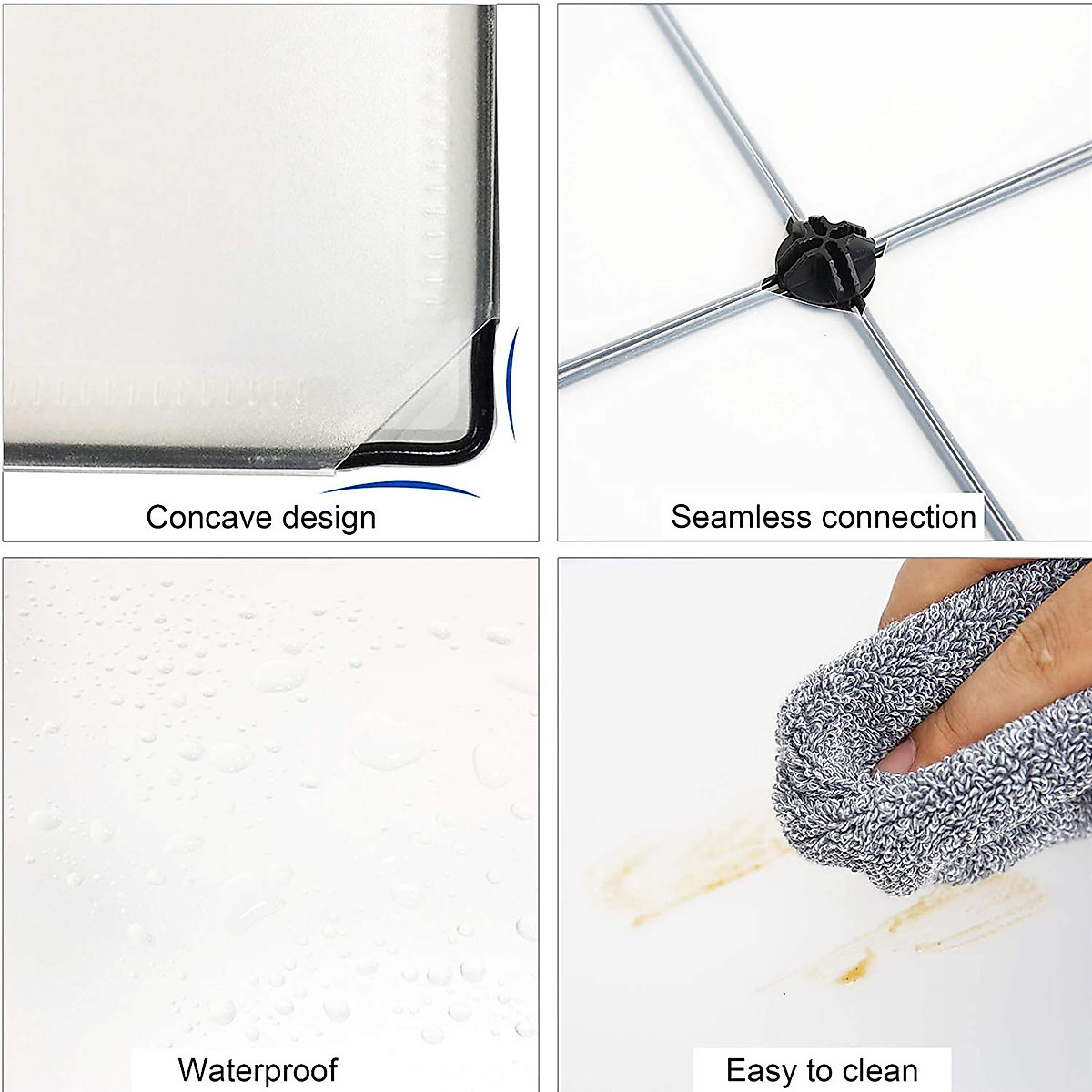 C&AHOME Cube Storage Organizer with Doors, 6-Cube Closet Cabinet, DIY Plastic Modular Bookshelf, Ideal for Bedroom, Living Room, Office, 36.6" L x 12.4" W x 36.6" H Translucent White