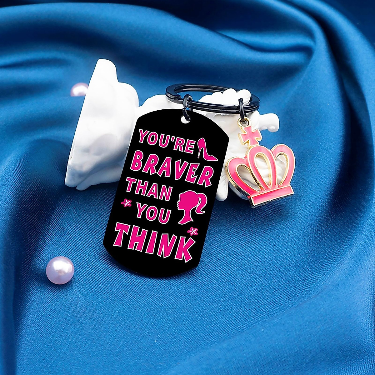 ichrati Inspirational Gifts for Women, Teen Girls Trendy Keychain, Bar-bie Movie Fans Stuffs, Keep Calm Girly Key Ring Accessories for Women, Barb Keychain Gifts for Best Friends