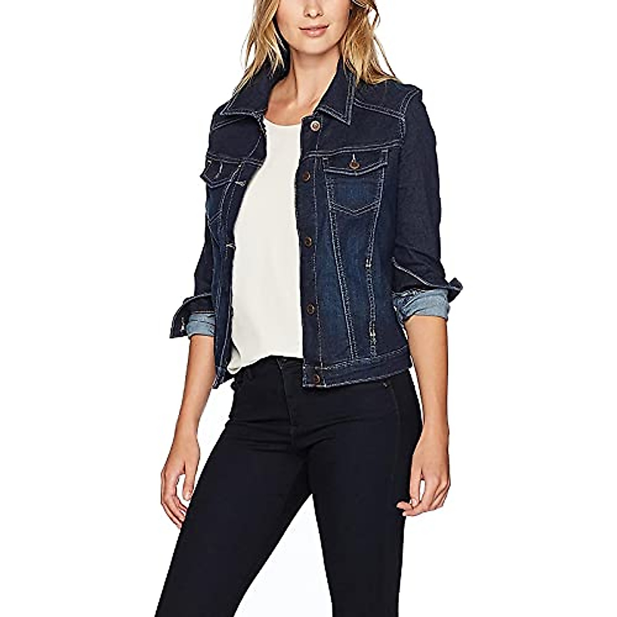 Womens Jean Jacket, Casual Long Sleeve Cardigan Blue Jacket Lady Coat Jumper Slim Denim Jacket Winter Oversize Blazer Women Sport Jackets For Mens Sports Jacket Blazer Suit (3XL, Dark Blue)