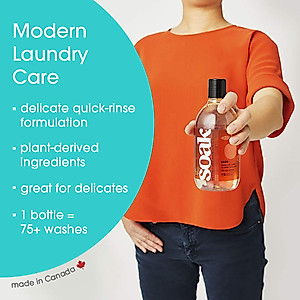 Soak Laundry Soap – No Rinse, Plant Derived Hand Wash Detergent - 375 ml / 12 fl. oz, 75+ Washes (Yuzu)