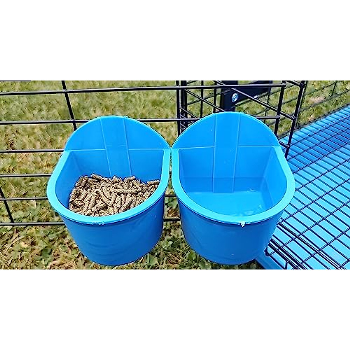 Saguaro Acres Rabbit, Chicken or Small Animal Cage Food or Water Coop Cups, Blue, 2 Pack