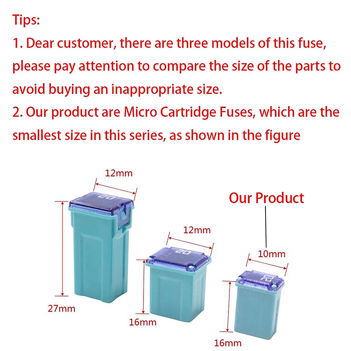 Thxsoon 20 Pack Car Micro Cartridge Fuses Kit, 32V 15amp 20amp 25amp 30amp 40amp, FMM Fuses MCASE Type,Slow Blow Fuse for Cars, Trucks, and SUV - 15A/20A/25A/30A/40A Each 4pcs, with Storage Box
