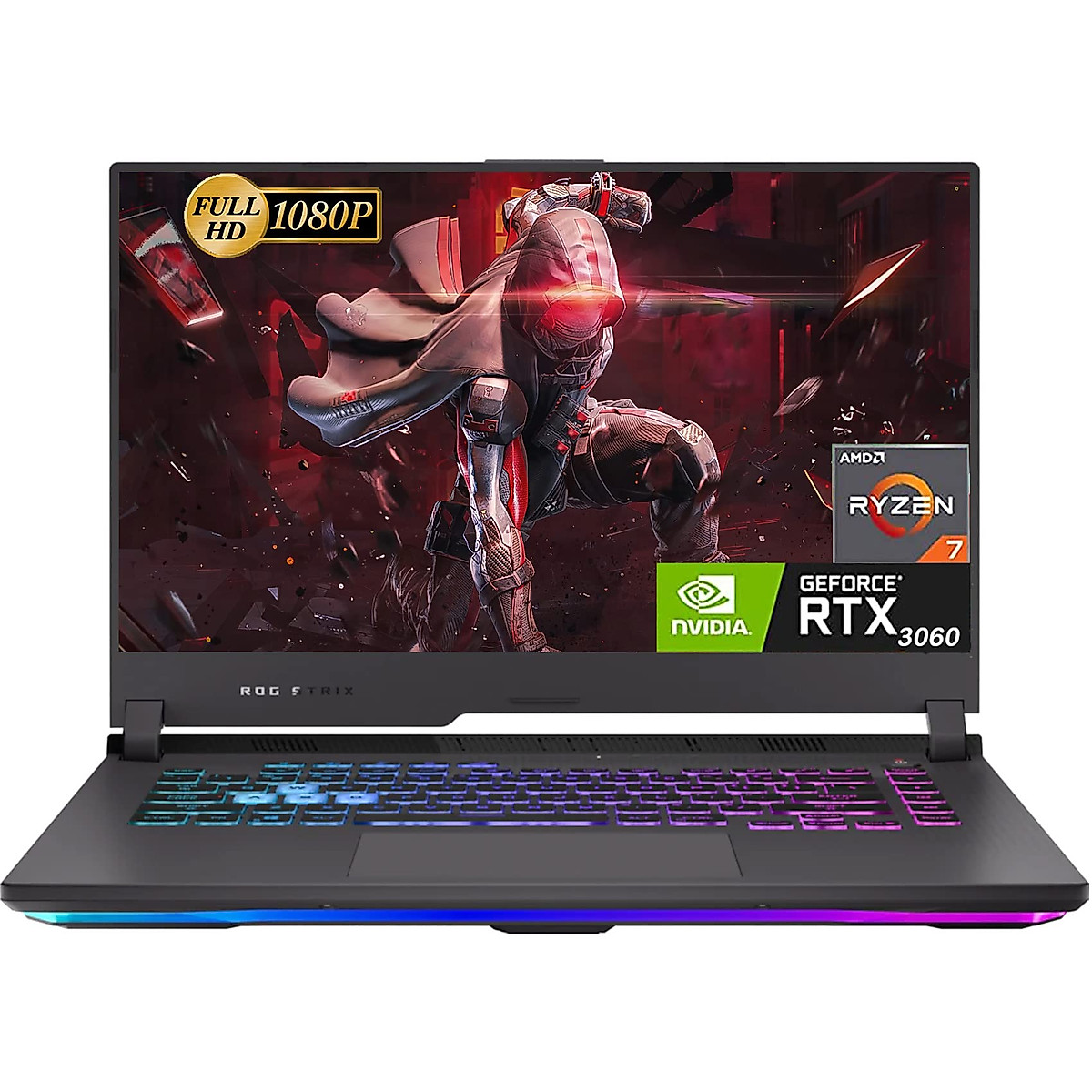 ASUS ROG Strix G15 Gaming Laptop 2023 Newest, 15.6" IPS 144Hz Display, NVIDIA GeForce RTX 3060, AMD Ryzen 7 4800H (8-Core), 16GB RAM, 1TB SSD, Backlit Keyboard, Windows 11 Home, Bundle with Cefesfy