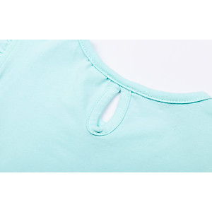 Mud Kingdom Summer Outfits for Toddler Girls Ruffle Sleeve Cartoon Clothing Set Sky Blue 4T