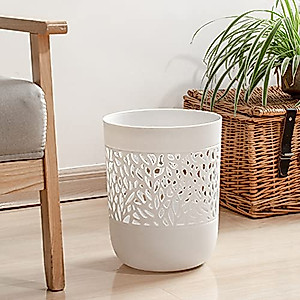 AECBUY Plastic Trash Cans Wastebasket Garbage Container Bin for Bathroom Bedroom Kitchen Craft Room Office 2Pcs Black White (Color : Black White)