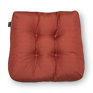 Classic Accessories Water-Resistant Square Patio Seat Cushions, 19 x 19 x 5 Inch, 2 Pack, Brick, Outdoor Seat Cushions