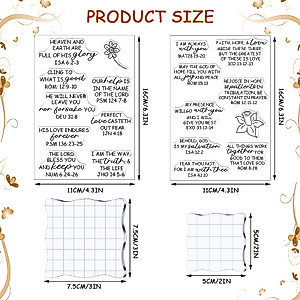 4 Sheets Stamps for Crafting Bible Verse Clear Stamps Set Acrylic Making Christian Scrapbooking Stamp Rubber 2 Pieces Blocks Tools with Grid Lines for DIY Scrapbooking Making(Classic Style)