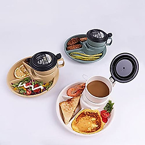 Cabilock Divided Serving Dishes Kids Toddlers Baby Tray Diet Food Control Camping Dishes Compact Serving Platter Dinner Snack Compartment Plate (White)