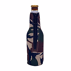Blank Neoprene Beer Bottle Coolie (1, Green Camo)