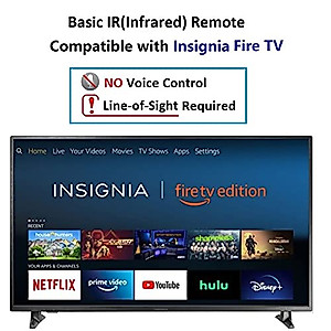 Primote Remote for Insignia Fire/Smart TV for Toshiba Fire TV - TV/Soundbar Volume Control -Support Learning IR Devices [No Voice Search, NOT for Fire Stick]
