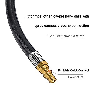 GCBSAEQ 20 Feet RV Propane Hose Quick Connect, Low Pressure Propane Extension Hose with 1/4" Safety Shutoff Valve