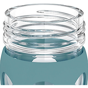 Lifefactory 22-Ounce Glass Water Bottle with Classic Cap and Protective Silicone Sleeve, Aqua Teal