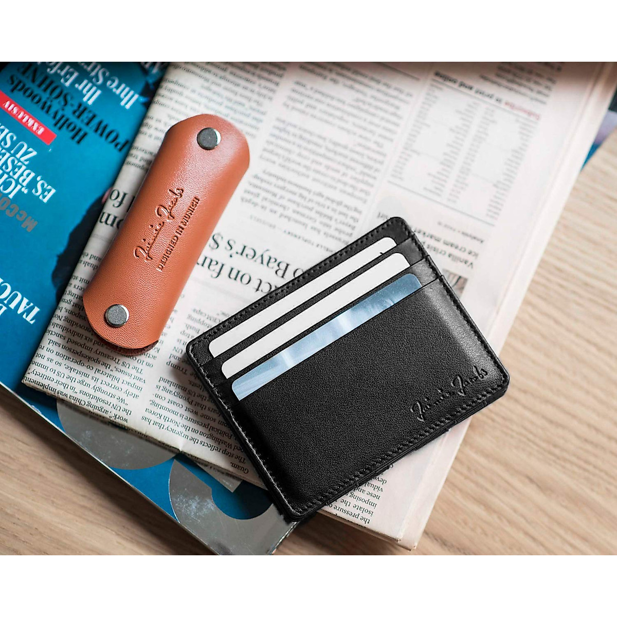 Jaimie Jacobs Flap Boy Slim Magic Wallet Genuine Leather RFID Blocking (Black)