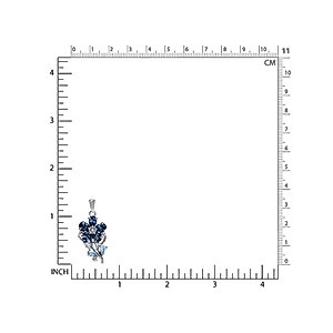 Silvershake Birthstone Gemstones 925 Sterling Silver Flower and Leaf Pendant Jewelry for Women