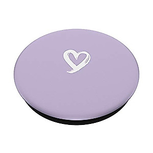 White Minimalist Heart Light Pastel Purple PopSockets Swappable PopGrip